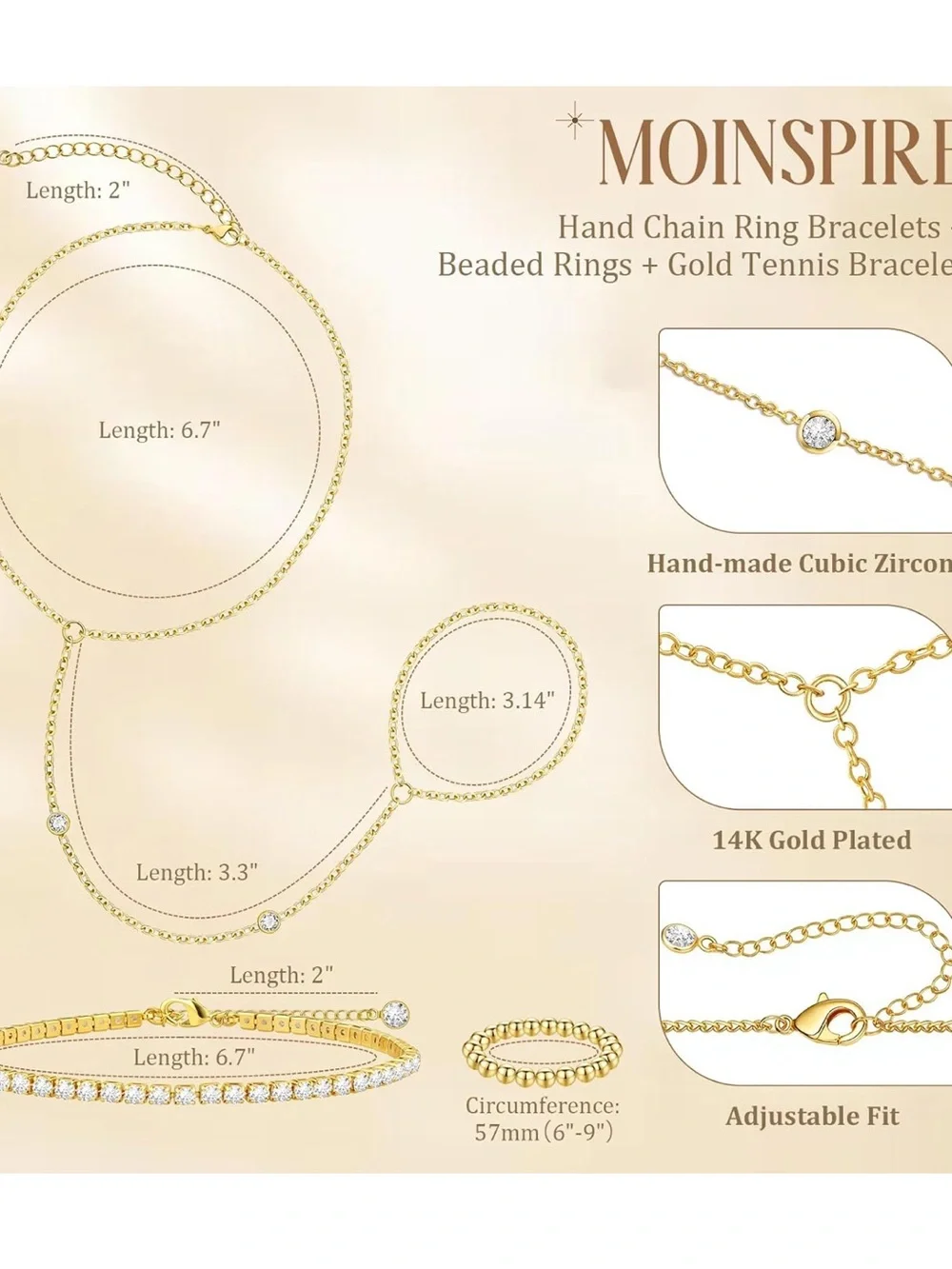 Anthropologie | Jewelry | Anthropologie Gold Hand Chain Bracelet With ...